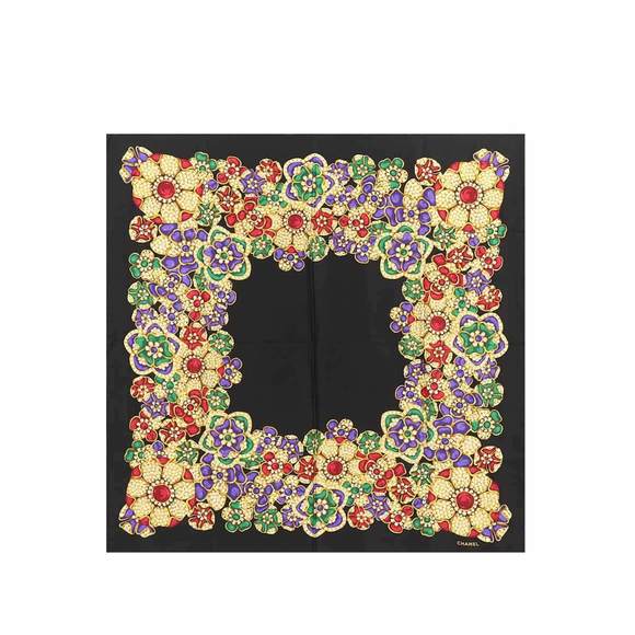 CHANEL | Accessories | Chanel Chanel Bijou Flower Pattern Scarf Silk 0 ...